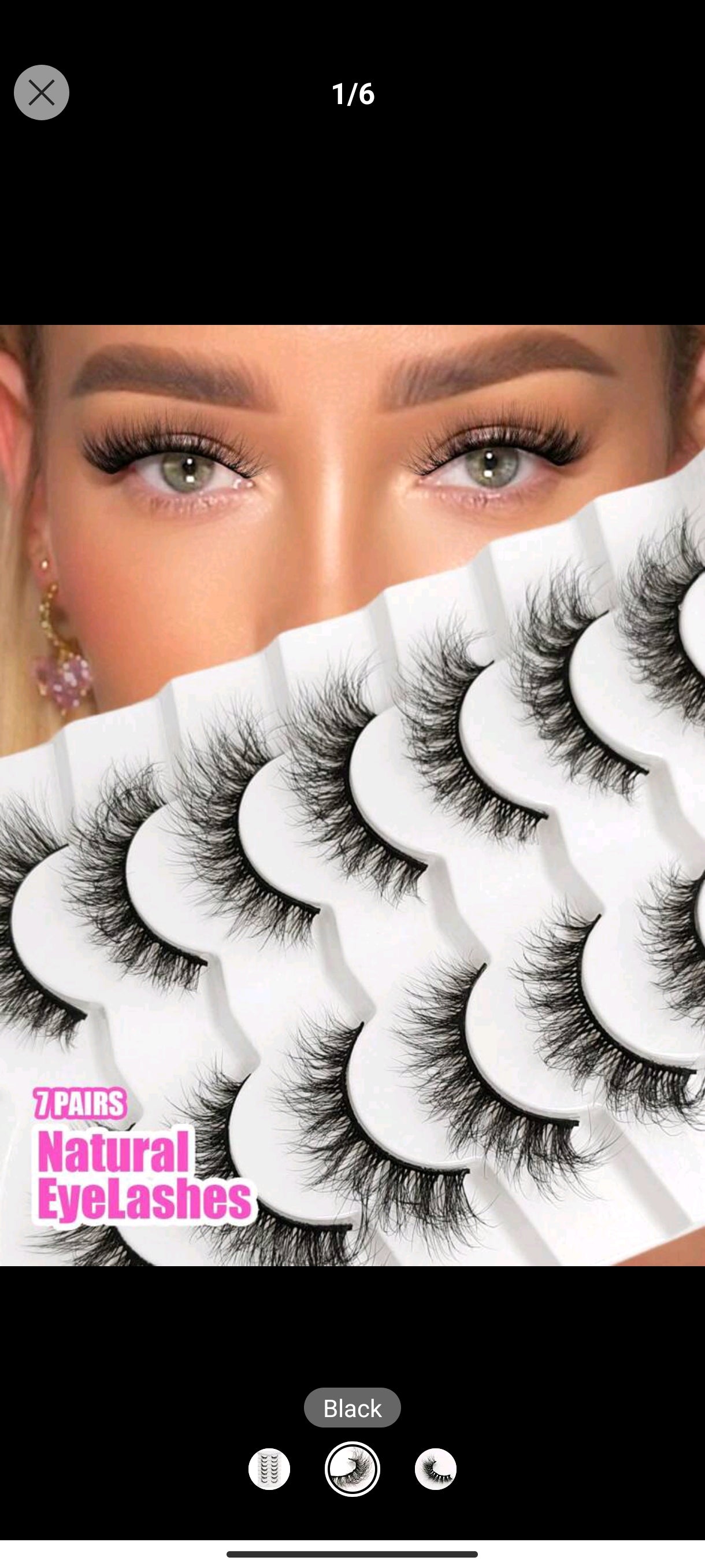 shein Natural False Eyelashes 7 Pairs 5D-11 Natural Long Crisscross Fa ...