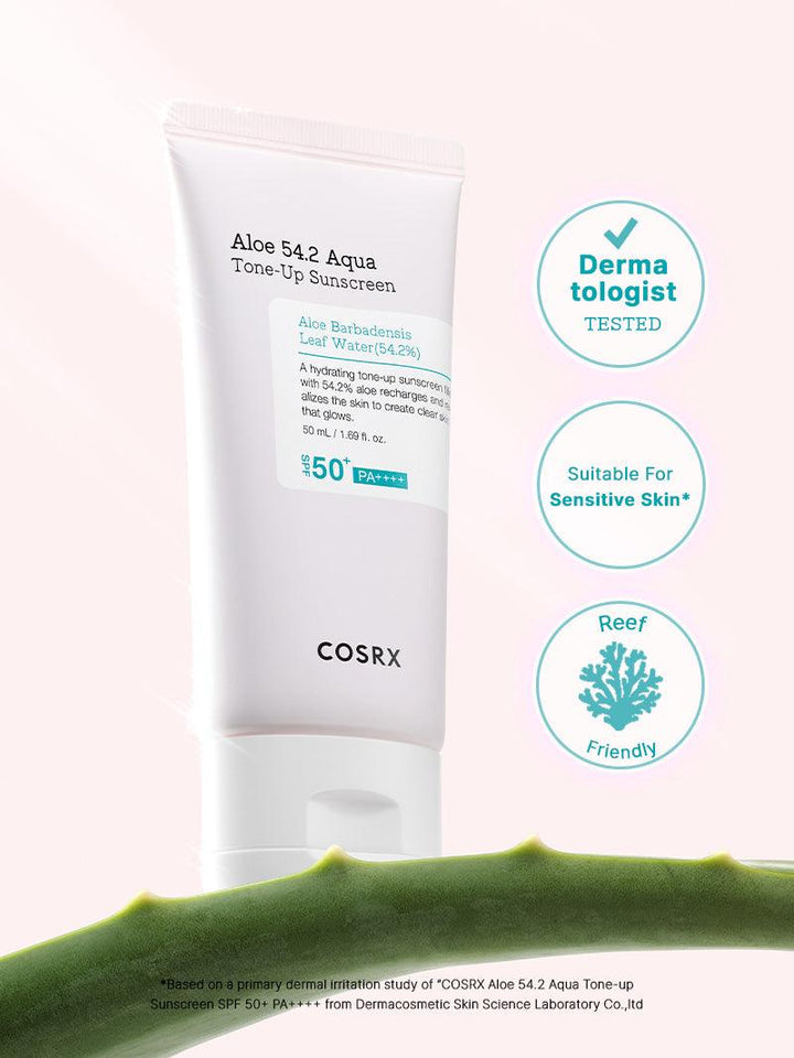 Aloe 54.2 Aqua Tone-up Sunscreen SPF 50+ PA++++ – Skin Store Pakistan
