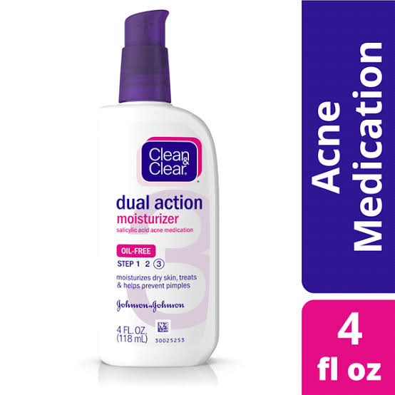 Clean & Clear Dual Action Moisturizer, Salicylic Acid Acne Medication ...