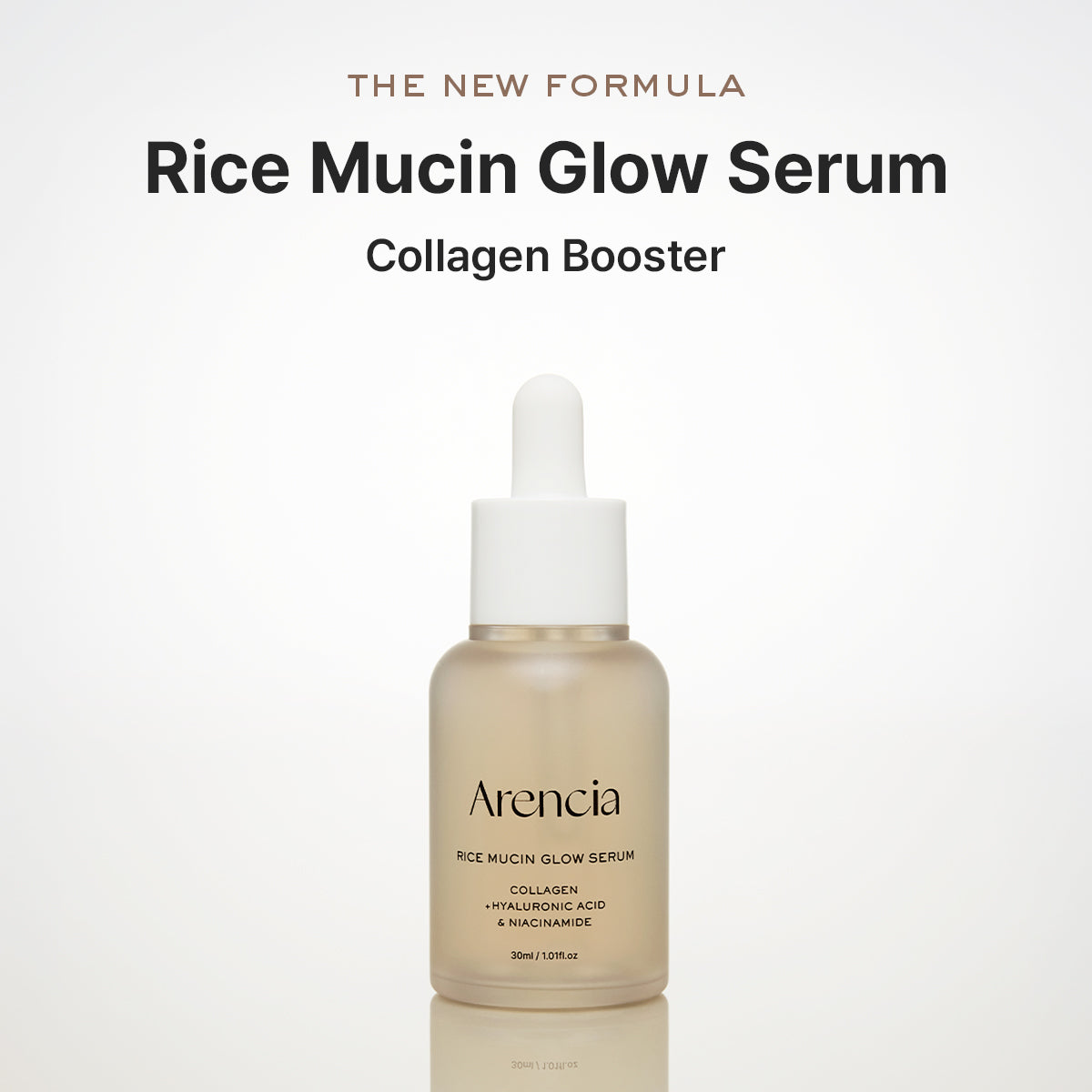 Arencia Rice Mucin Glow Serum, Collagen + Hyaluronic Acid & Niacinamid ...