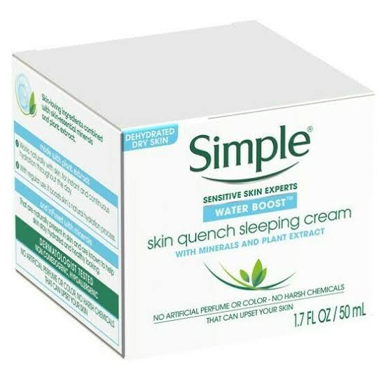 Simple Water Boost Skin Quench Sleeping Cream 50ml – Skin Store Pakistan